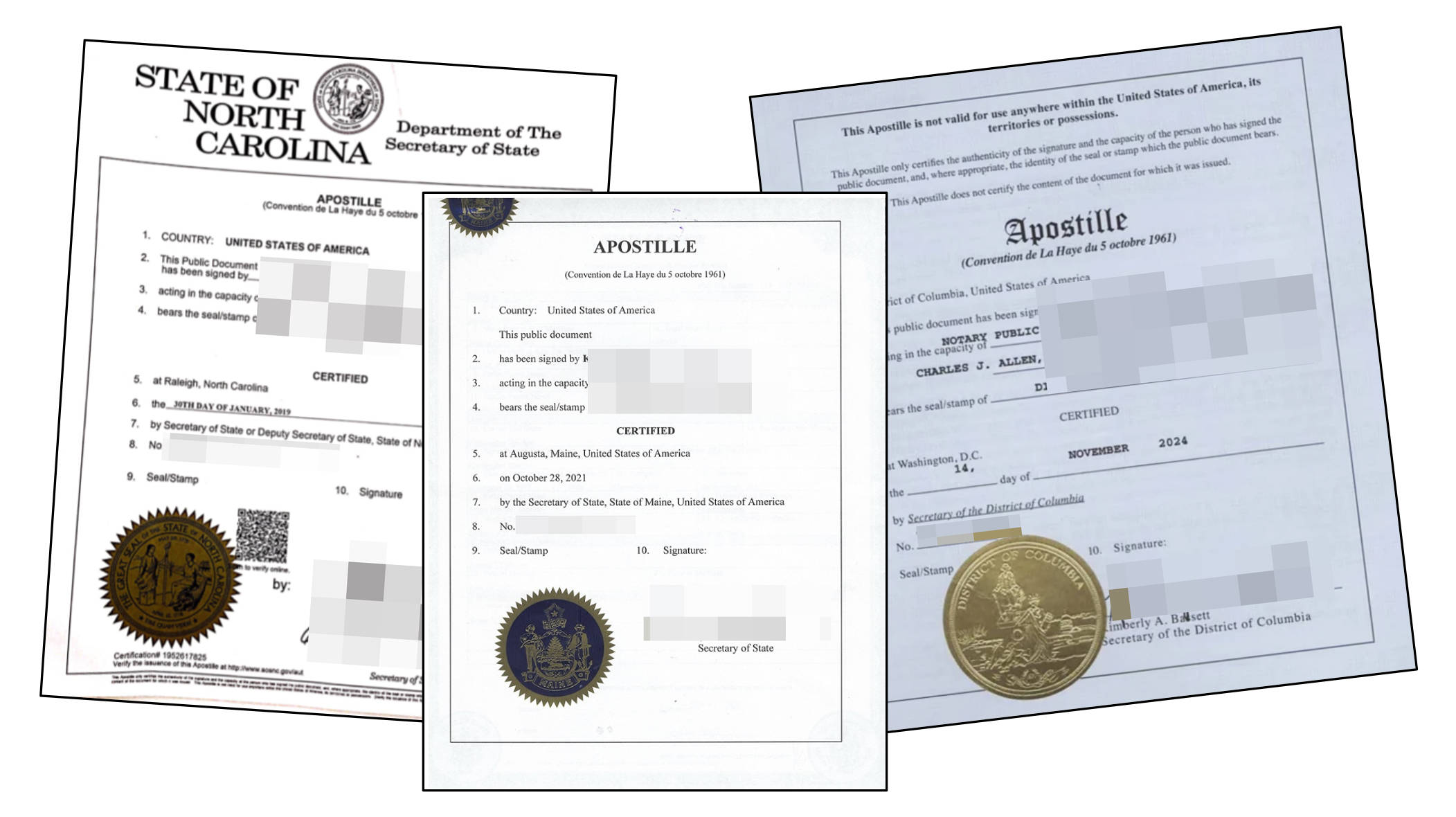 美国公司境外注册证明（Foreign Certificate of Registration）海牙认证，领事馆认证 - 华盛顿DC公证处